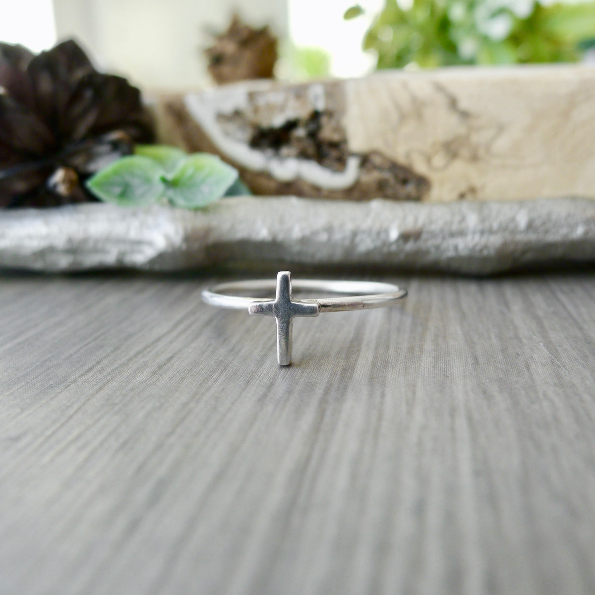 Cross Ring, Simple – Silver Moose Arts